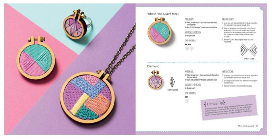 Bundle Mini Hoop Embroidery - Kit Comes With Book, Needles, Fabrics ...