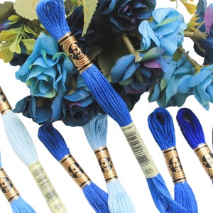 8x Blue DMC Flosses, Dmc Threads, DMC Kit, Dmc Set of Colors, Dmc ...