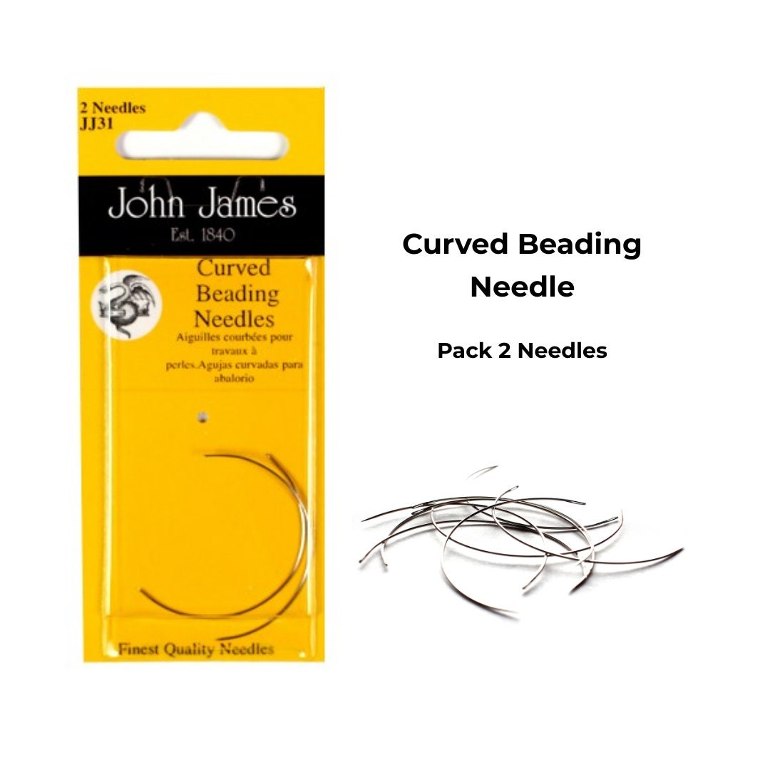 2x John James Curved Beading Needles Size 10 (#JJ31), Curved Needles ...