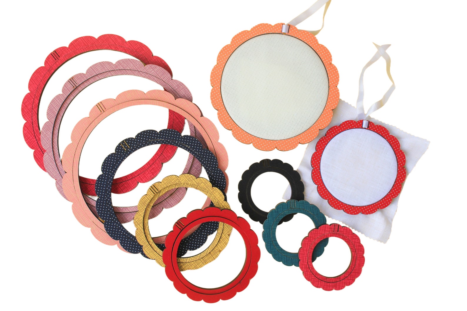 Decorative Hoops Covered With Fabric, Embroidery Hoops, Cross Stitch ...