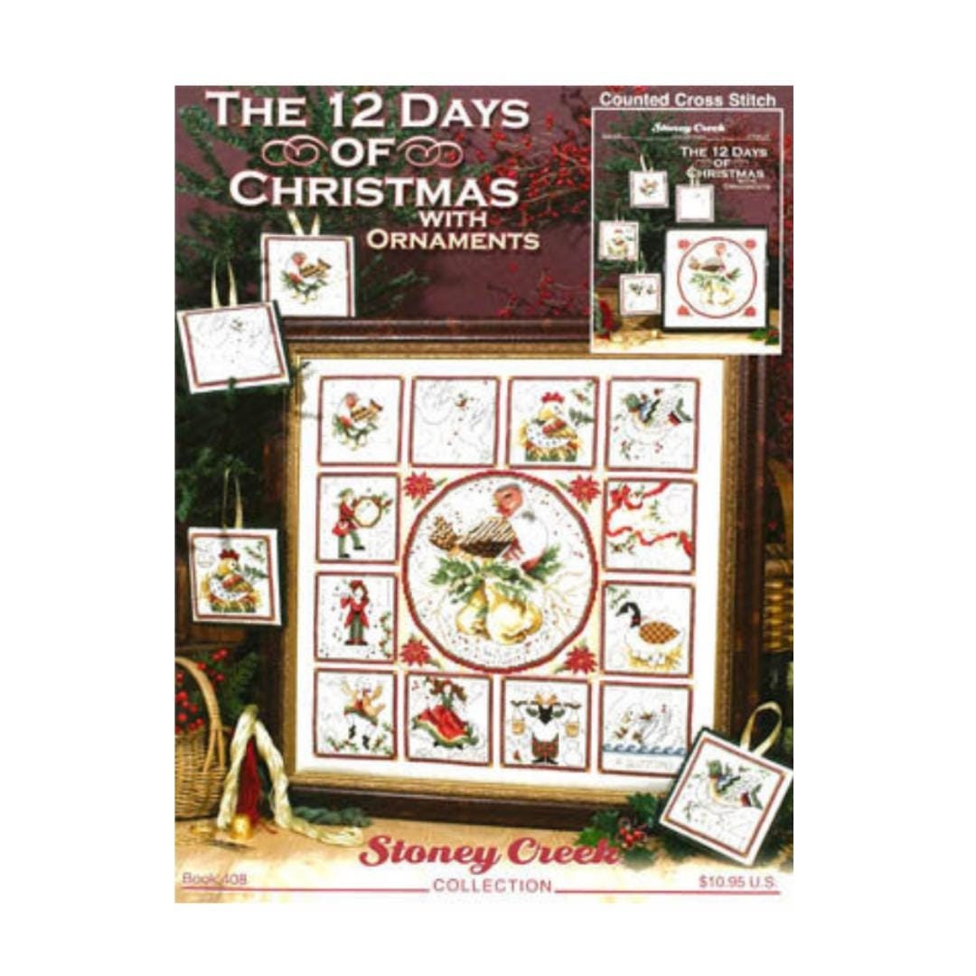 Book "12 Days of Christmas Cross Stitch Pattern" With Ornaments by ...
