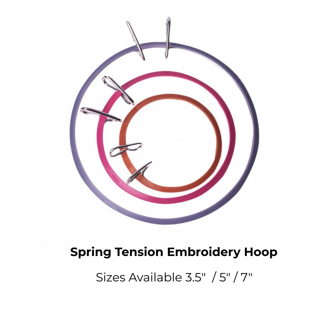 Spring Tension Embroidery Hoop Sizes 3.5" / 5" / 7" by Colonial Needles ...