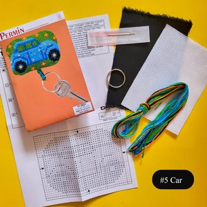 Cross Stitch Key Ring Kit by Permin, Kit to Cross Stitch, Embroidery ...