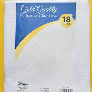 18 Count AIDA Fabric 20" X 30" or 60" X 1 Yard by Design Works, Fabric ...
