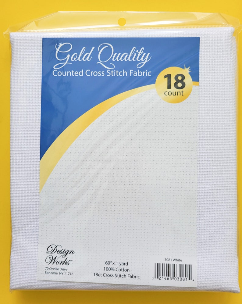 18 Count AIDA Fabric 20" X 30" or 60" X 1 Yard by Design Works, Fabric ...