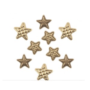 Pack 9x Gold Star Buttons, Star Embellishments, Mini Star Button, Small ...