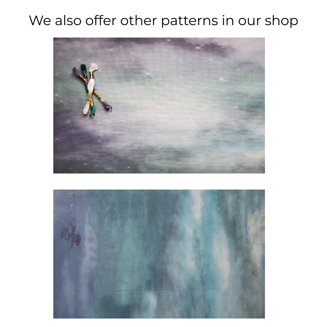 14ct Printed Aida Fabric "sky Slushee" 18"x 19" /fabric Flair AIDA/ Sky ...