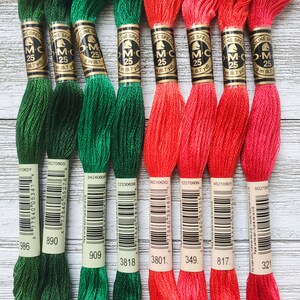8x Christmas DMC Flosses, Dmc Threads, DMC Kit, Dmc Set of Colors, Dmc ...