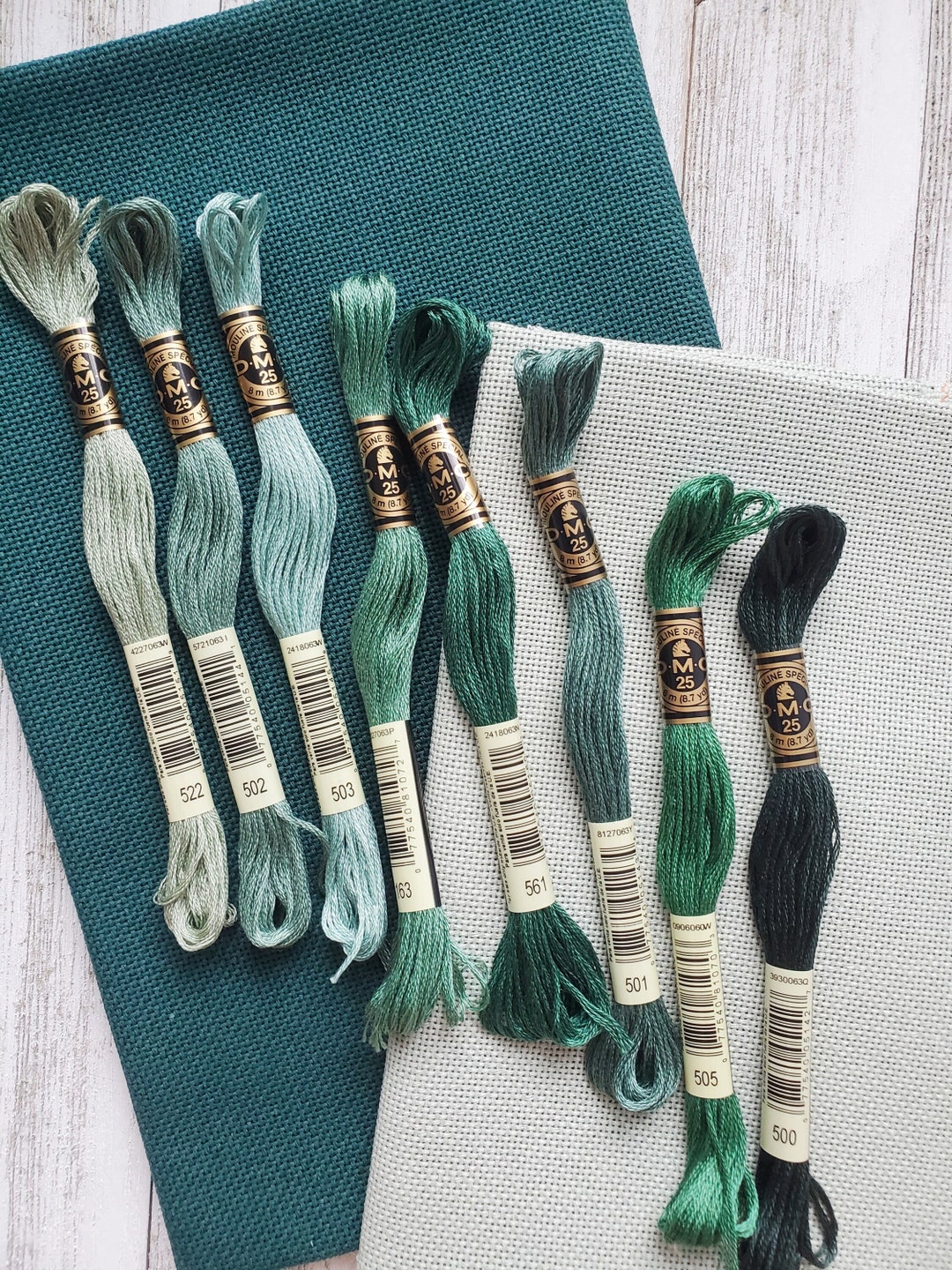 8x Green DMC Flosses, Dmc Threads, DMC Kit, Dmc Set of Colors, Dmc ...