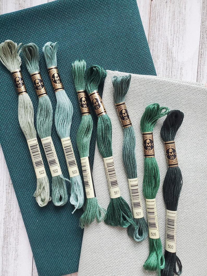 8x Green DMC Flosses Dmc Threads DMC Kit Dmc Set of Colors - Etsy