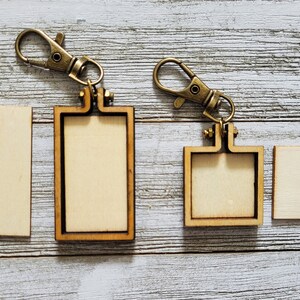 Set 10x Mini Wooden Keychain Embroidery Hoops, Hoop for Cross Stitch ...