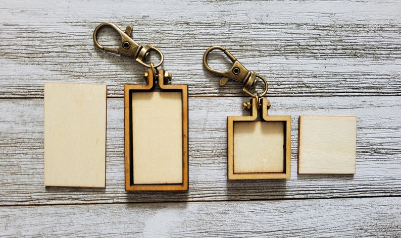 Set 10x Mini Wooden Keychain Embroidery Hoops, Hoop for Cross Stitch ...