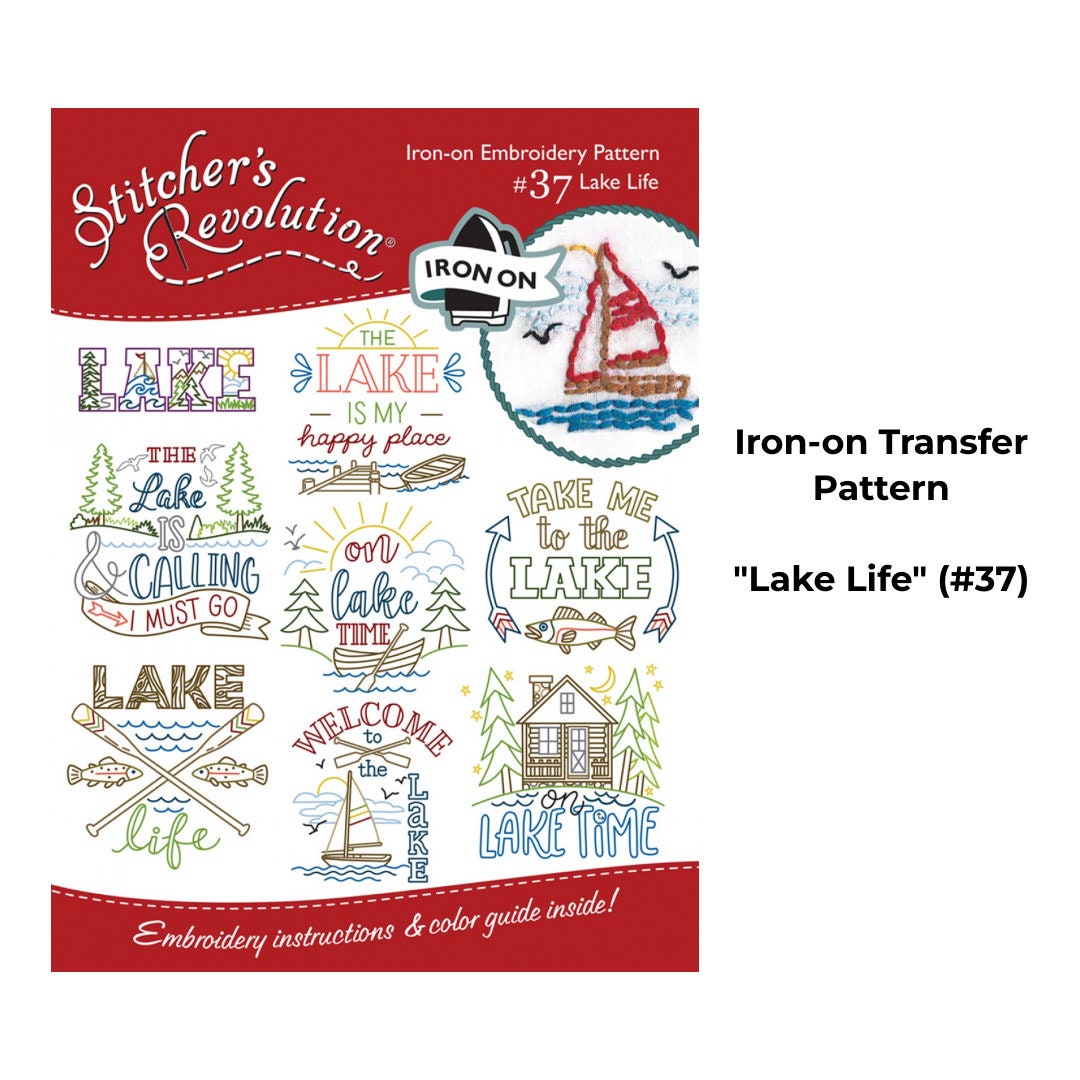 Iron on Embroidery Pattern #37 "lake Life" by Colonial Patterns ...