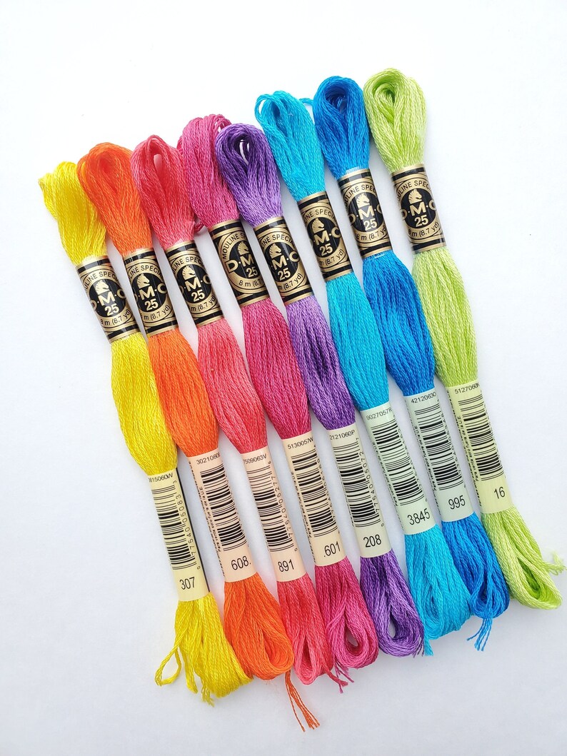 8x BRIGHT Colors DMC Flossesdmc Threads DMC Kitdmc Set of - Etsy