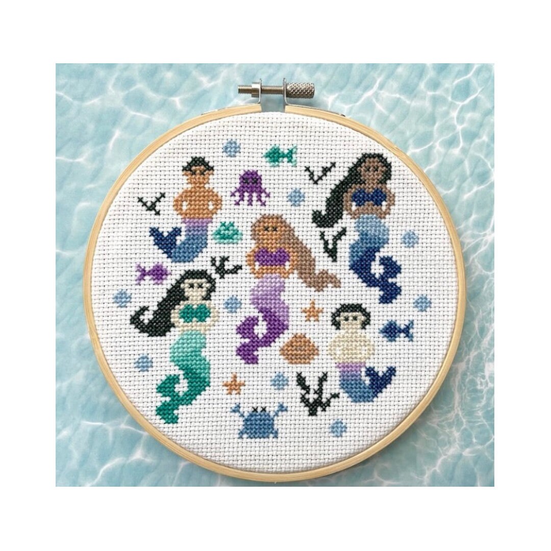 Cross Stitch Pattern "mermaid" by Spot Colors -physical Pattern (not a ...