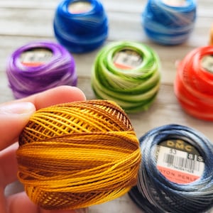 Size 8 Variegated DMC Perle Cotton Ball- 1 (one) Unit Ball, SHIPPING ...