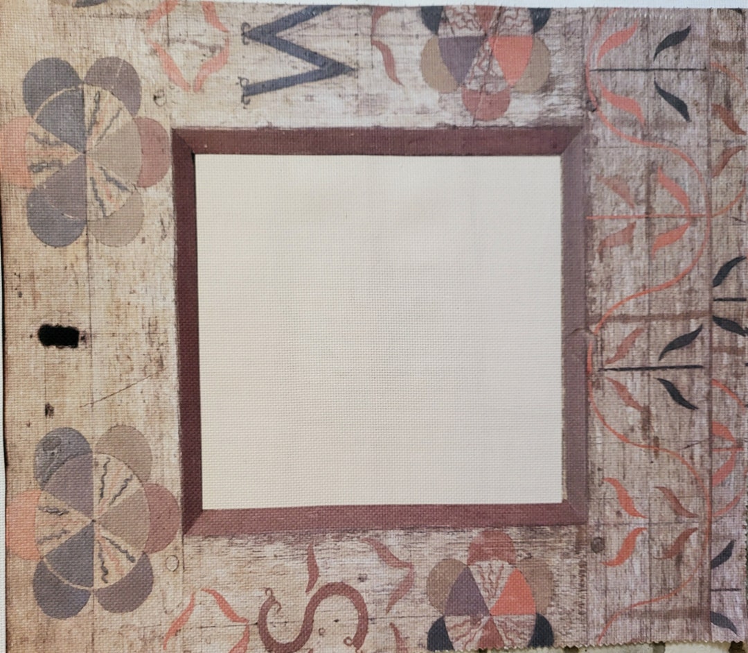 14ct Printed Aida Fabric "pioneer Frame" 17"x 20" (45cm X 51cm), Fabric ...