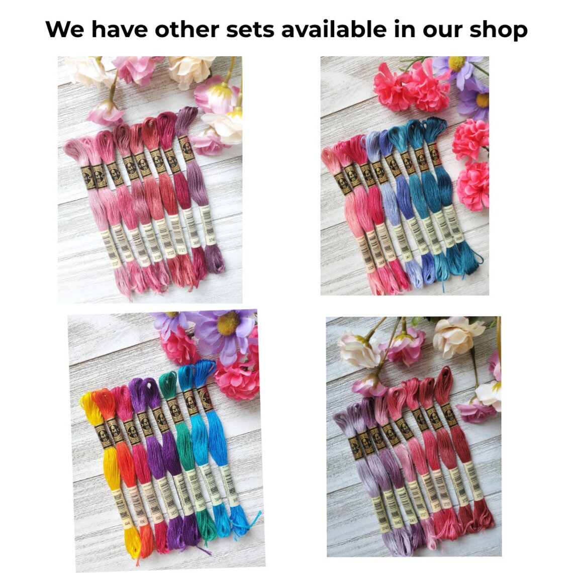 8x Pink and Mauve DMC Flosses, Dmc Threads, DMC Kit, Dmc Set of Colors ...