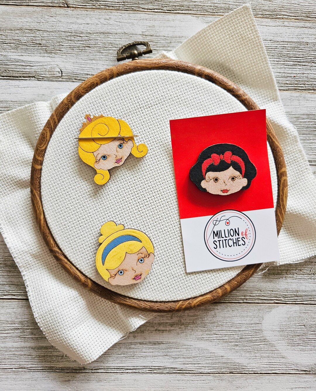 Wooden Needle Minder Princess/ Needle Minder Magnets/ Cross Stitch ...