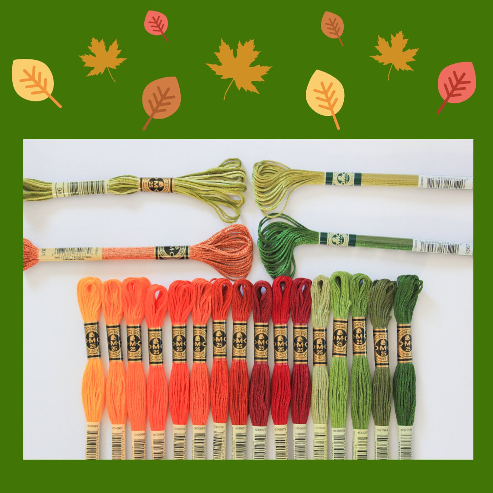 20x DMC FALL Colors, Dmc Floss, DMC Kit, Dmc Threads, Dmc Cotton Floss ...