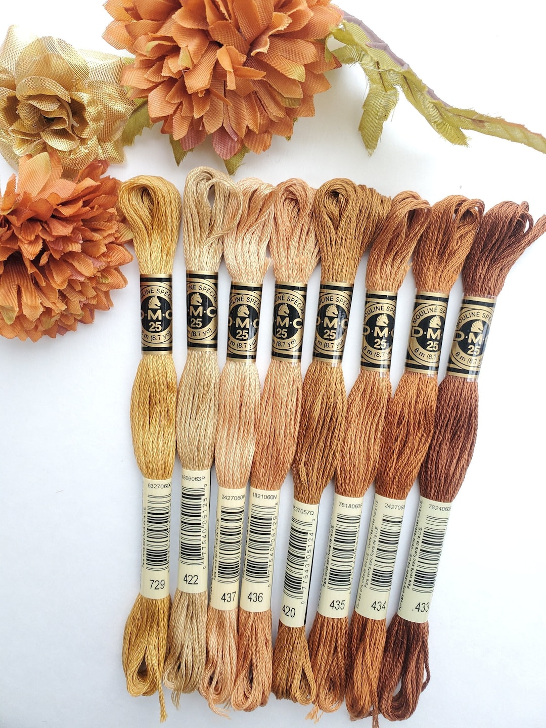 8x Brown DMC Flosses, Dmc Threads, DMC Kit, Dmc Set of Colors, Dmc ...