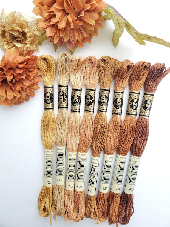 8x Brown DMC Flosses Dmc Threads DMC Kit Dmc Set of Colors | Etsy