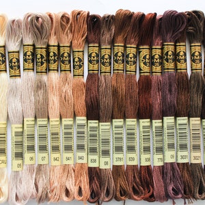 DMC Brown Shades Floss Kit, 21 Skeins Cotton Embroidery Thread - Etsy