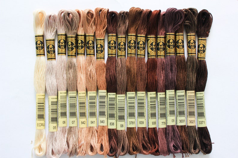 21x DMC Brown Shades, Dmc Floss, DMC Kit, Dmc Threads, Dmc Cotton Floss ...