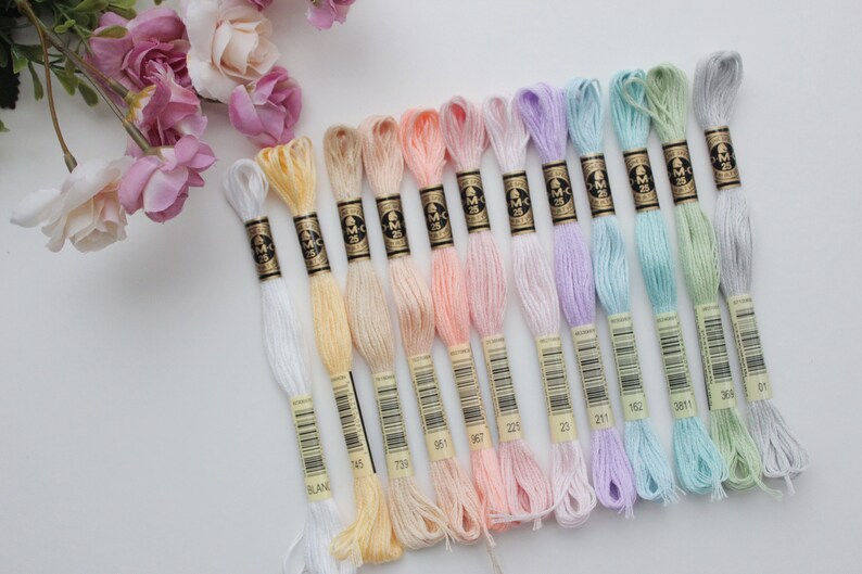 12x Pastels DMC Flosses Dmc Threads DMC Kit Dmc Set of - Etsy