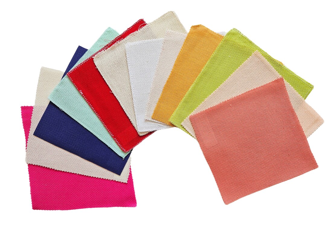 Set 12x 11 Count AIDA Fabric Cut 7" X 7"/ AIDA 11 Count/ Cross Stitch ...