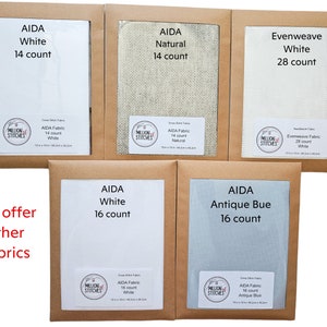 16 Count AIDA Cloth - Colors Available White or Antique Blue/ Cross ...