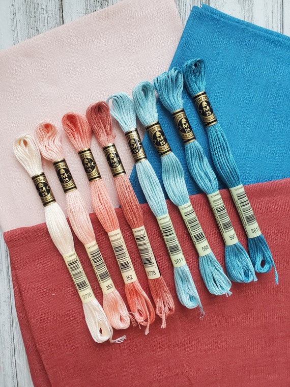 8x Coral /turquoise DMC Flossesdmc Threads DMC Kitdmc Set - Etsy
