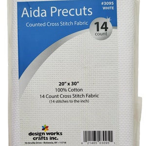 14 Count Aida Cloth 20" X 30" or 60" X 1 Yard by Design Works / Cross ...