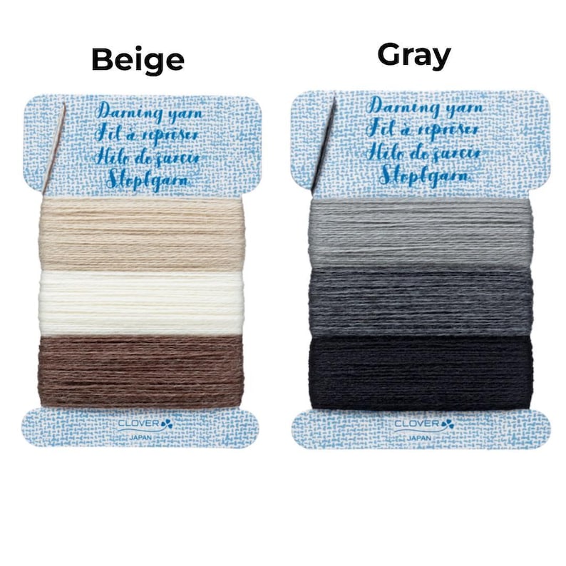 Darning Yarn/mending Thread Card by Clover - 3 Shades per Card - Each ...