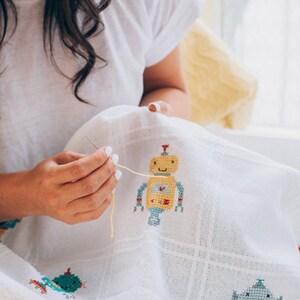 Baby Alphabet Afghan Charles Craft to Cross Stitch 45 X 41 Color White ...