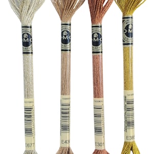 Set 4x DMC Light Effects, Metallic Floss,dmc Embroidery Threads,dmc Mouliné Light Effects,dmc ...