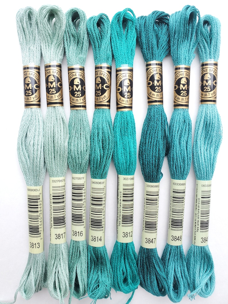 8x Teal DMC Flosses Dmc Threads DMC Kit Dmc Set of Colors - Etsy Canada