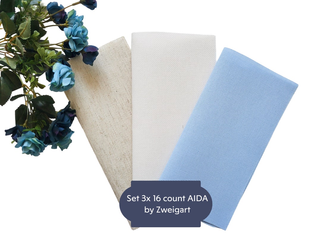 Set 3x AIDA 16 Count by Zweigart - Each Cut Measures 10"x10" (colors ...