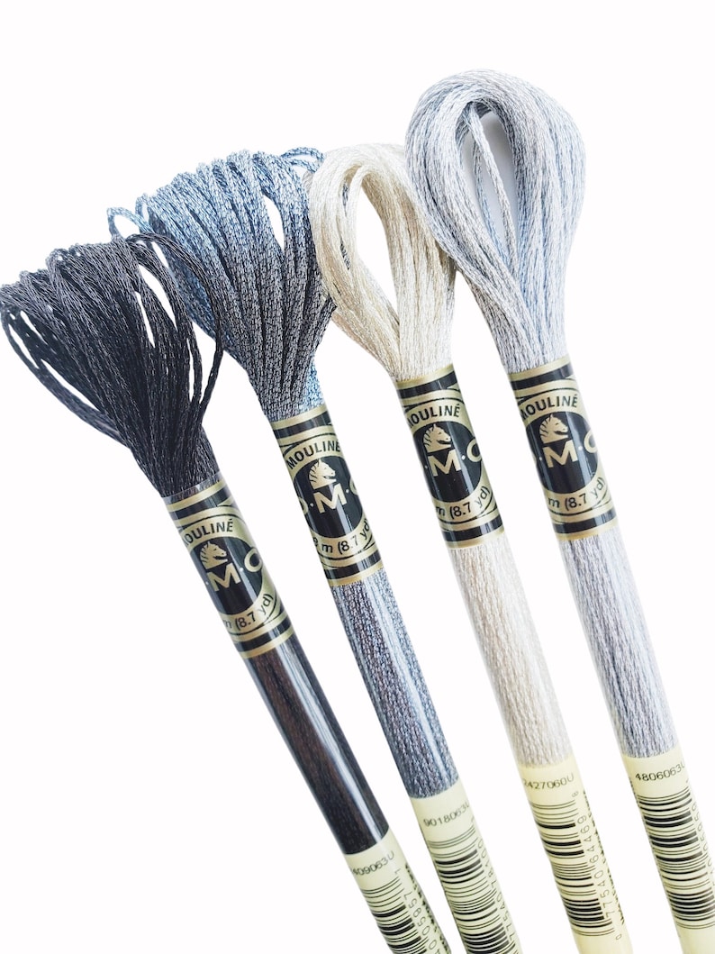 4x DMC Light Effects Metallic Floss Dmc Embroidery Threads | Etsy