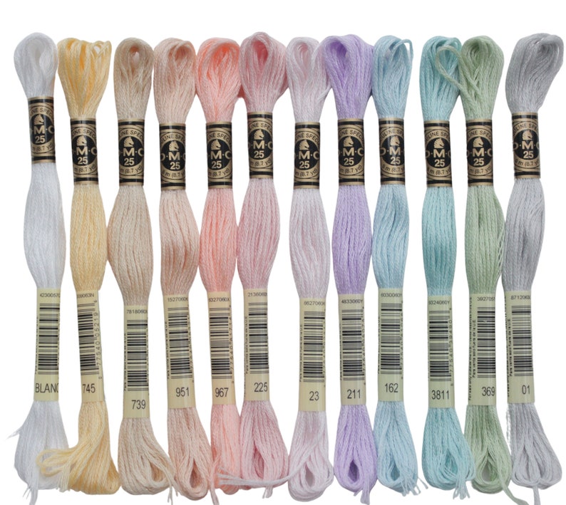 12x Pastels DMC Flosses Dmc Threads DMC Kit Dmc Set of - Etsy