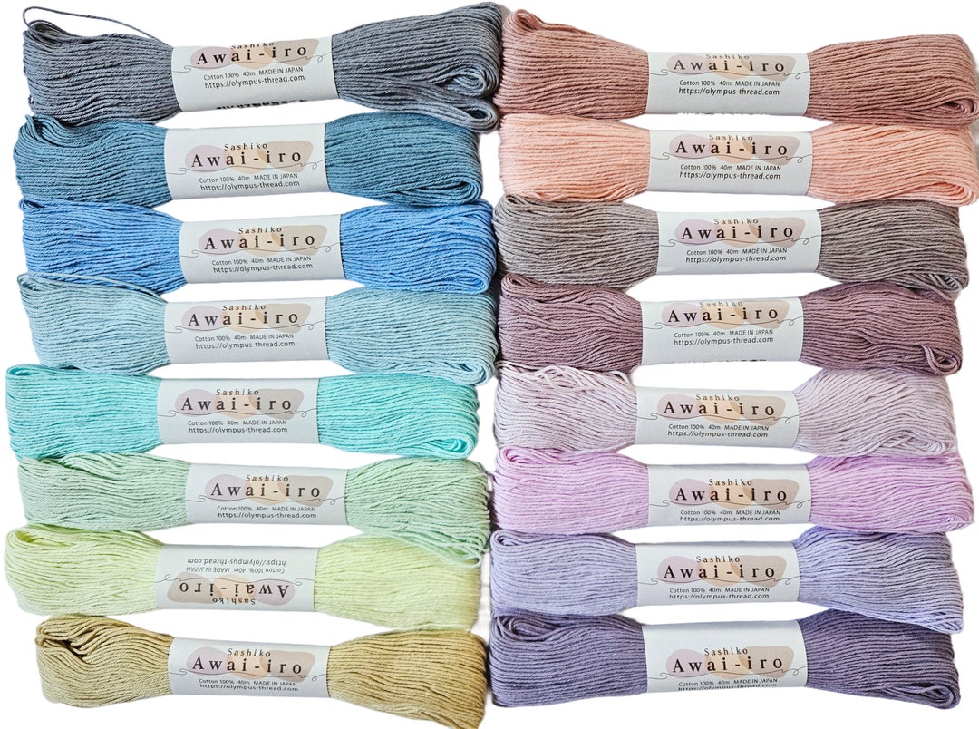 OLYMPUS Sashiko Awai-iro Thread Paletone 44yds / 40m, Japanese Floss ...