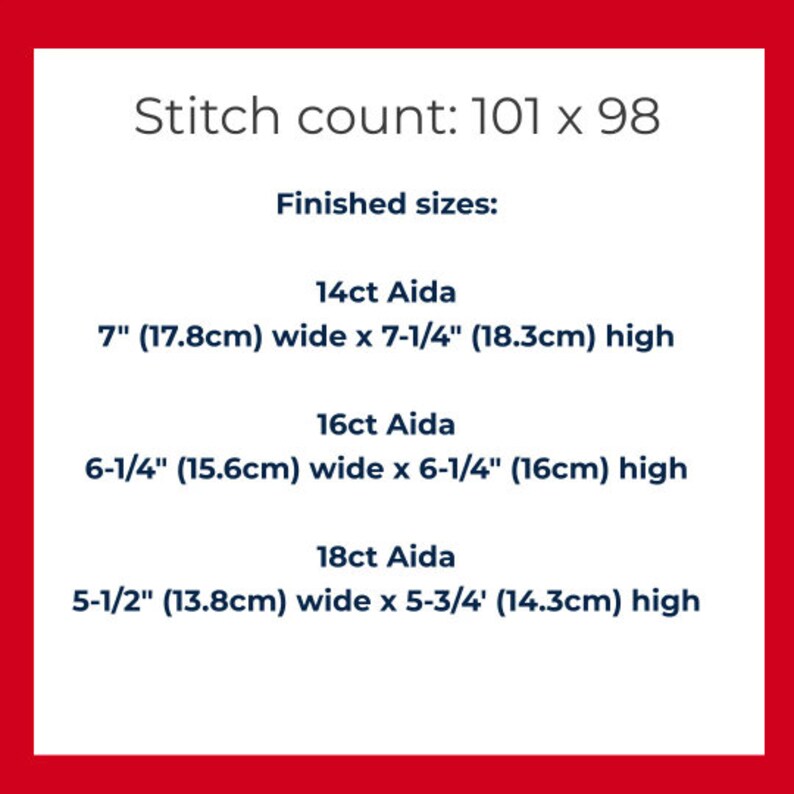 Digital Cross Stitch Pattern - Stitch Count 101 X 98 Stitches/ Instant ...