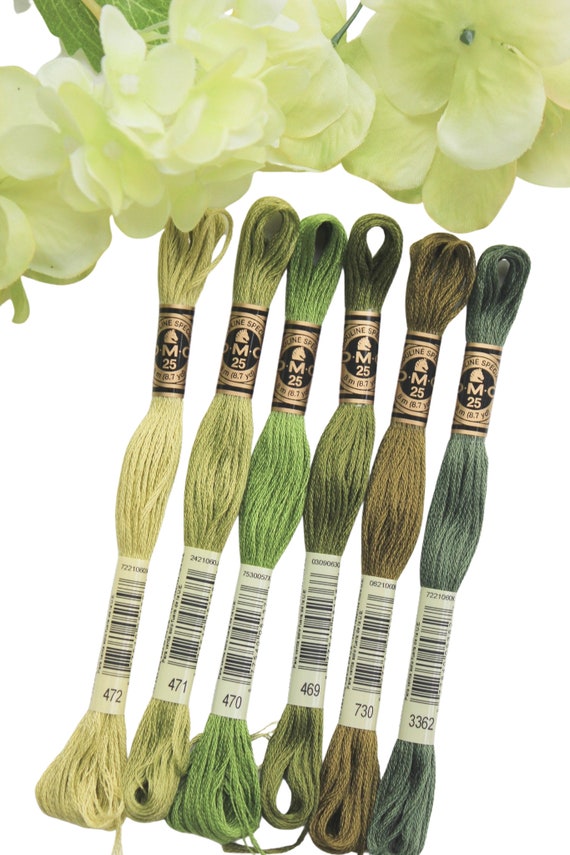 6x Olive Green DMC Flosses Dmc Threads DMC Kit Dmc Set of - Etsy