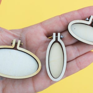 4pcs DIY Mini Wooden Embroidery Hoops, Hoop for Cross Stitch, Small ...