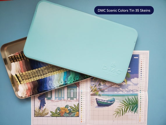 DMC Scenic Colors Tin 35 Skeins 2 Free Charts item117zam - Etsy