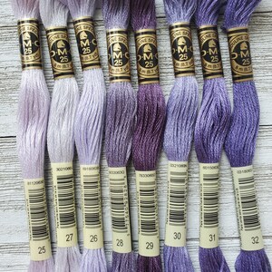8x Purple DMC Flosses, Dmc Threads, DMC Kit, Dmc Set of Colors, Dmc ...