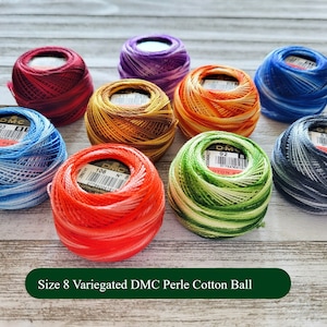 Size 8 Variegated DMC Perle Cotton Ball- 1 (one) Unit Ball, SHIPPING ...