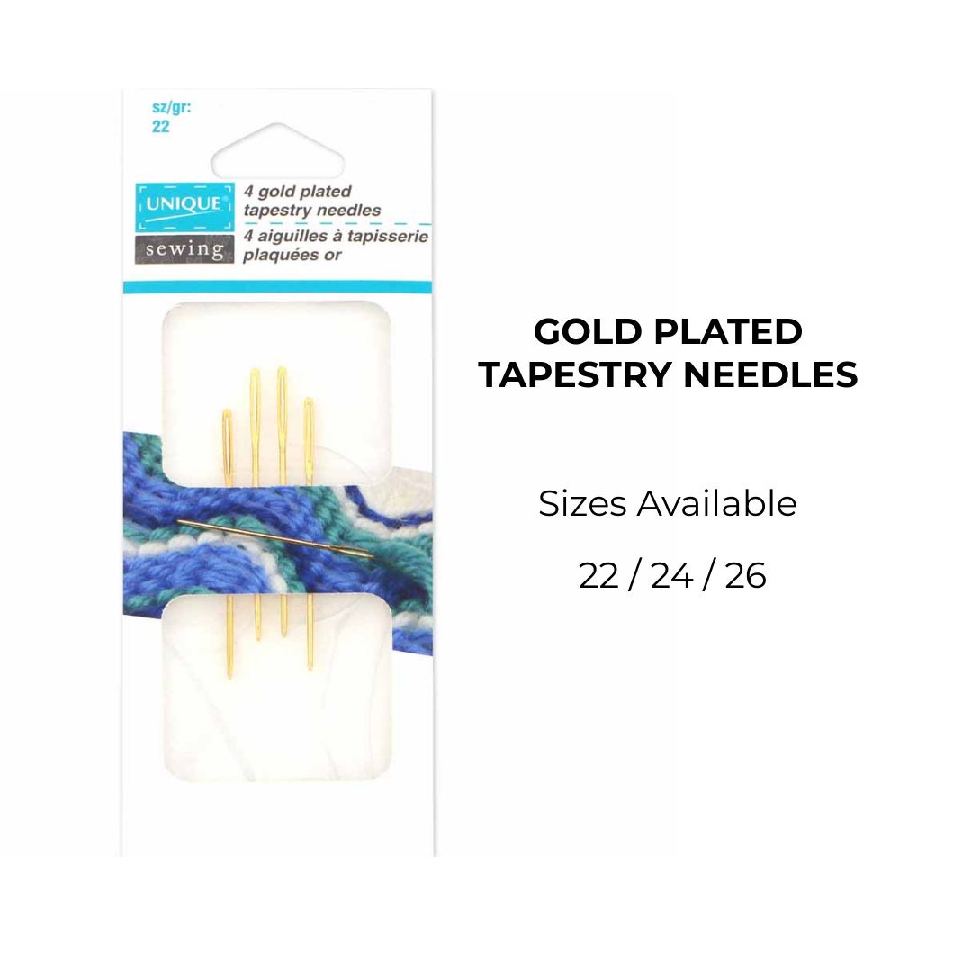 Pack 4 Gold Plated Tapestry Needles by Unique Sewing - Packs Available ...