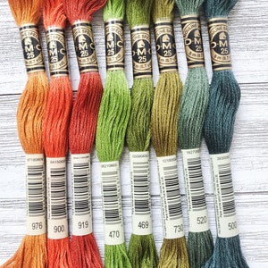 8x Fall DMC Flosses, Dmc Threads, DMC Kit, Dmc Set of Colors, Dmc ...