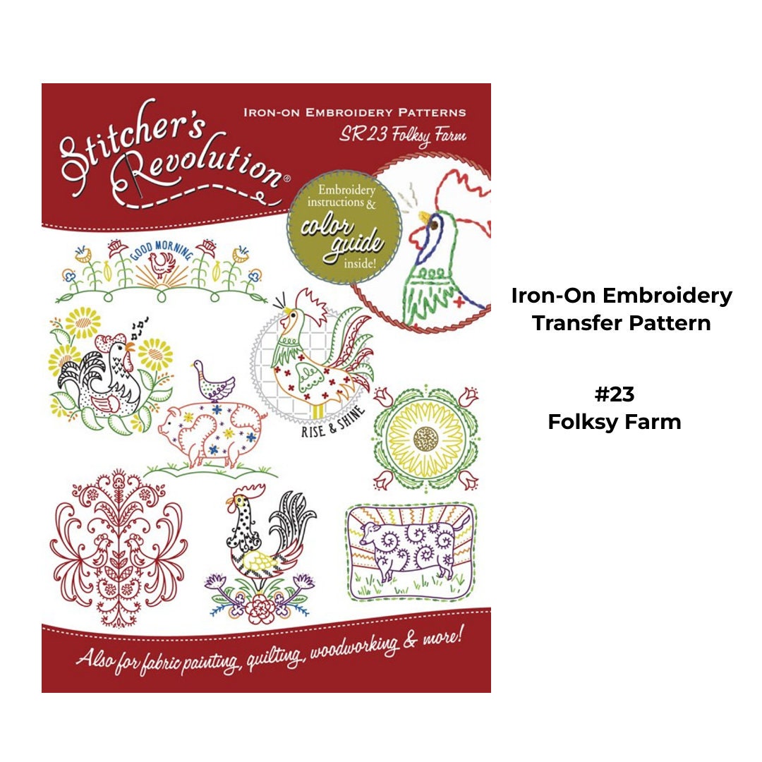 Iron on Embroidery Pattern 23 Folksy Farm by Colonial Patterns ...